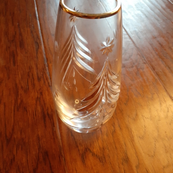 Steuben | Art | Gorgeous Signed Steuben Etched Clear Crystal 6 Gold Rim ...